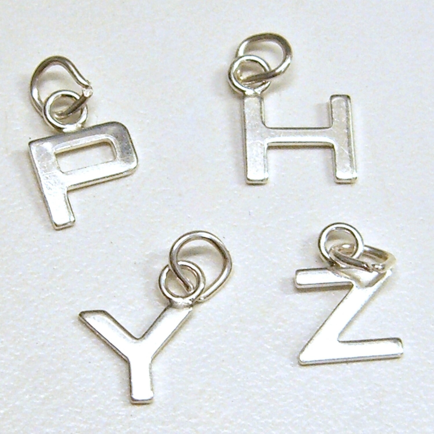 Sterling Silver Initial Alphabet Letter Charms Personalize | Etsy