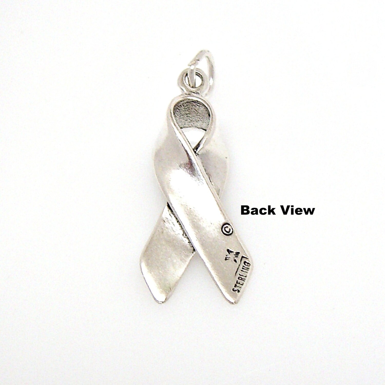 Folded Ribbon Sterling Silver Cancer Awareness Military - Etsy