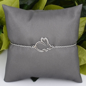 Bunny Rabbit Charm Bracelet Adjustable Cable Chain 6.5" - 8" Silver ...