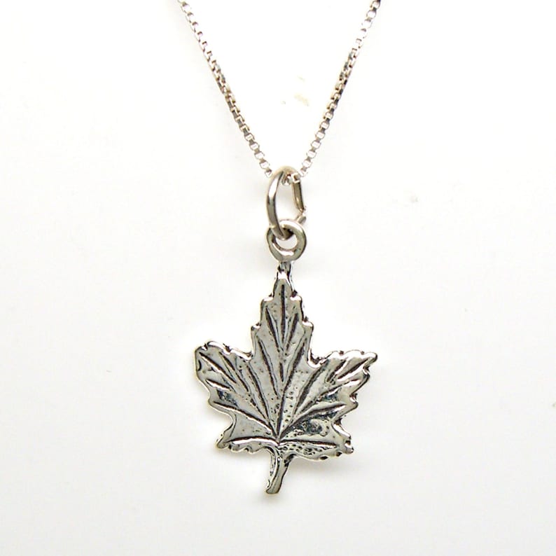Maple Tree Leaf Sterling Silver Nature Fall Leaves Charm Pendant or ...