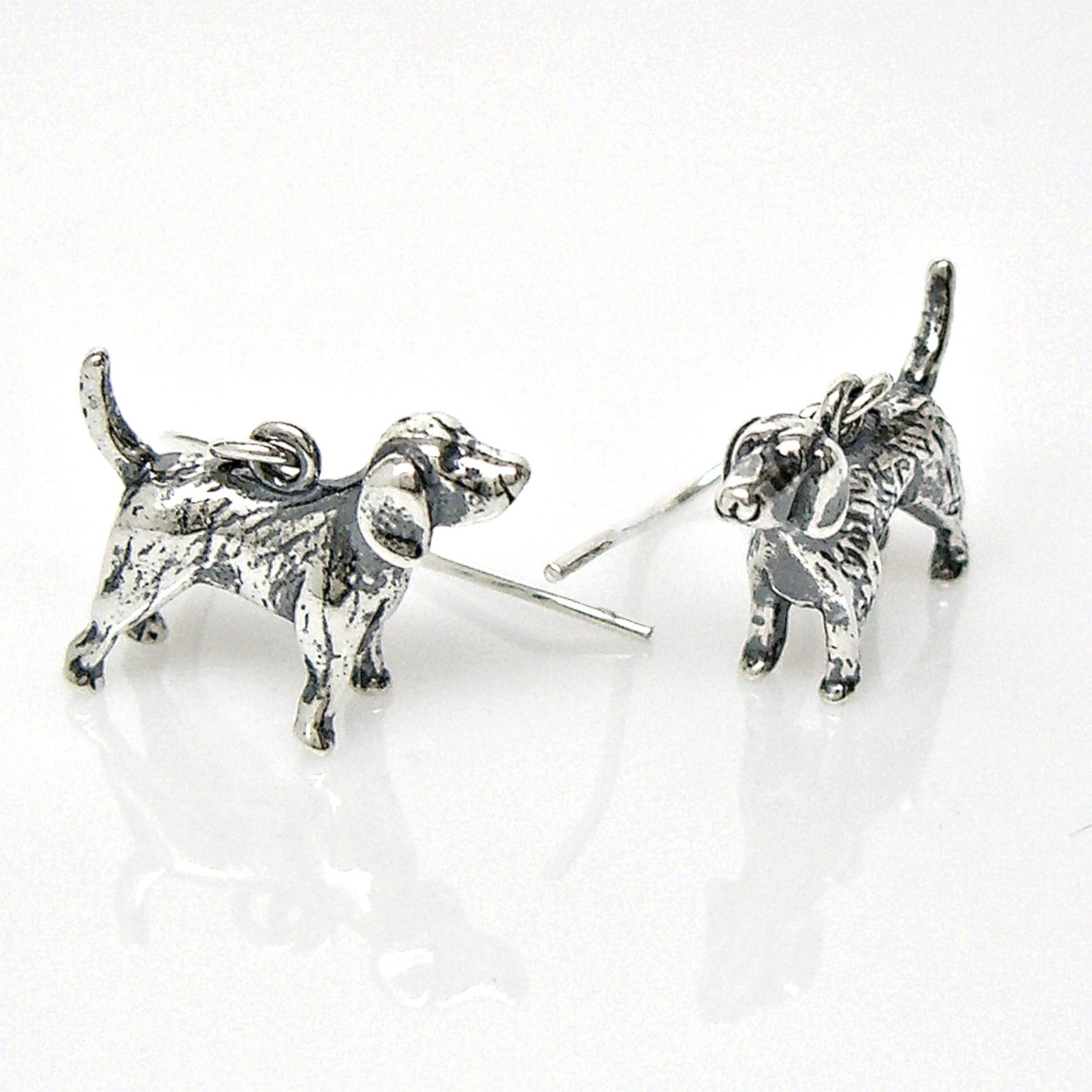 Beagle Sterling Silver Earrings Pet Dog Dangle Ear Wires 2237 - Etsy