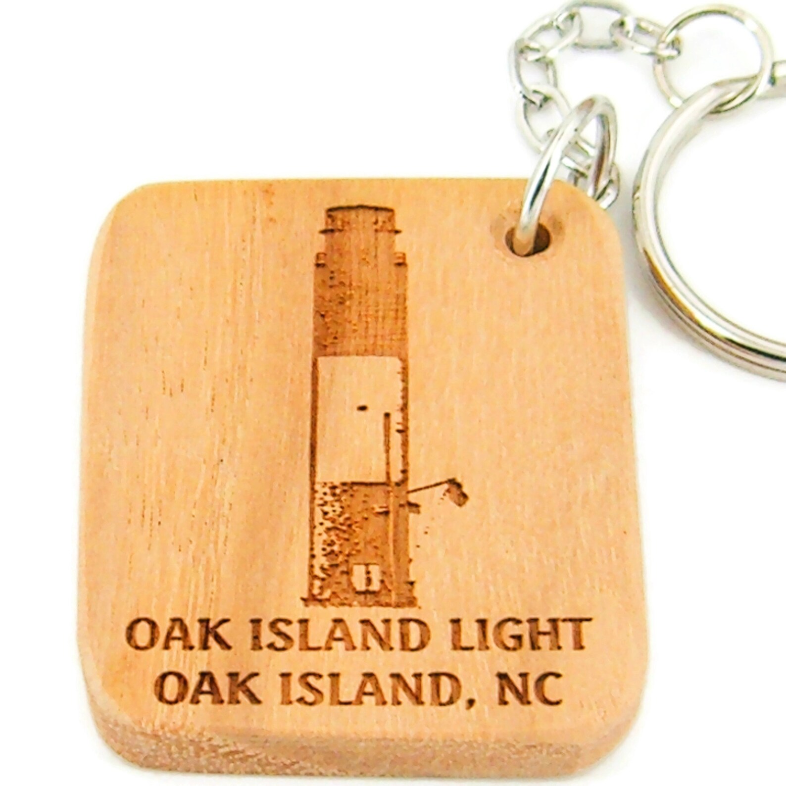 Wood Lighthouse Key Chain Outer Banks North Carolina Key Ring - Etsy