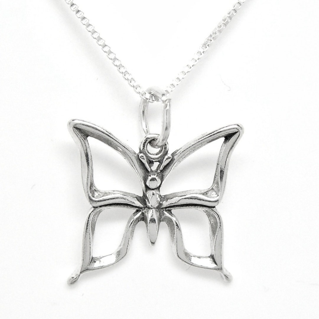 Butterfly Sterling Silver Insect Pendant Charm 3D Necklace Options 1891 ...