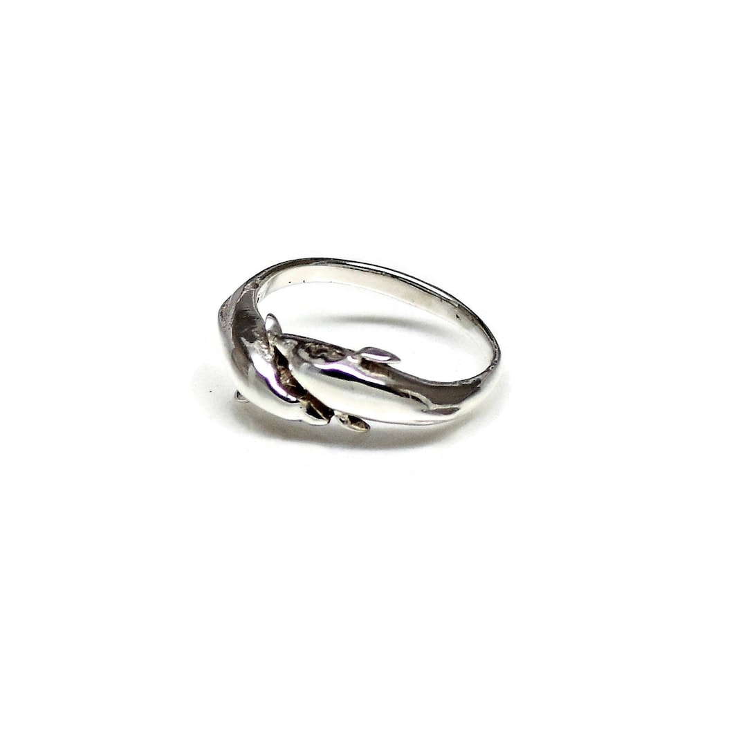 Twin Dolphins Ring 925 Sterling Silver Girls Women's Beach Finger Ring ...