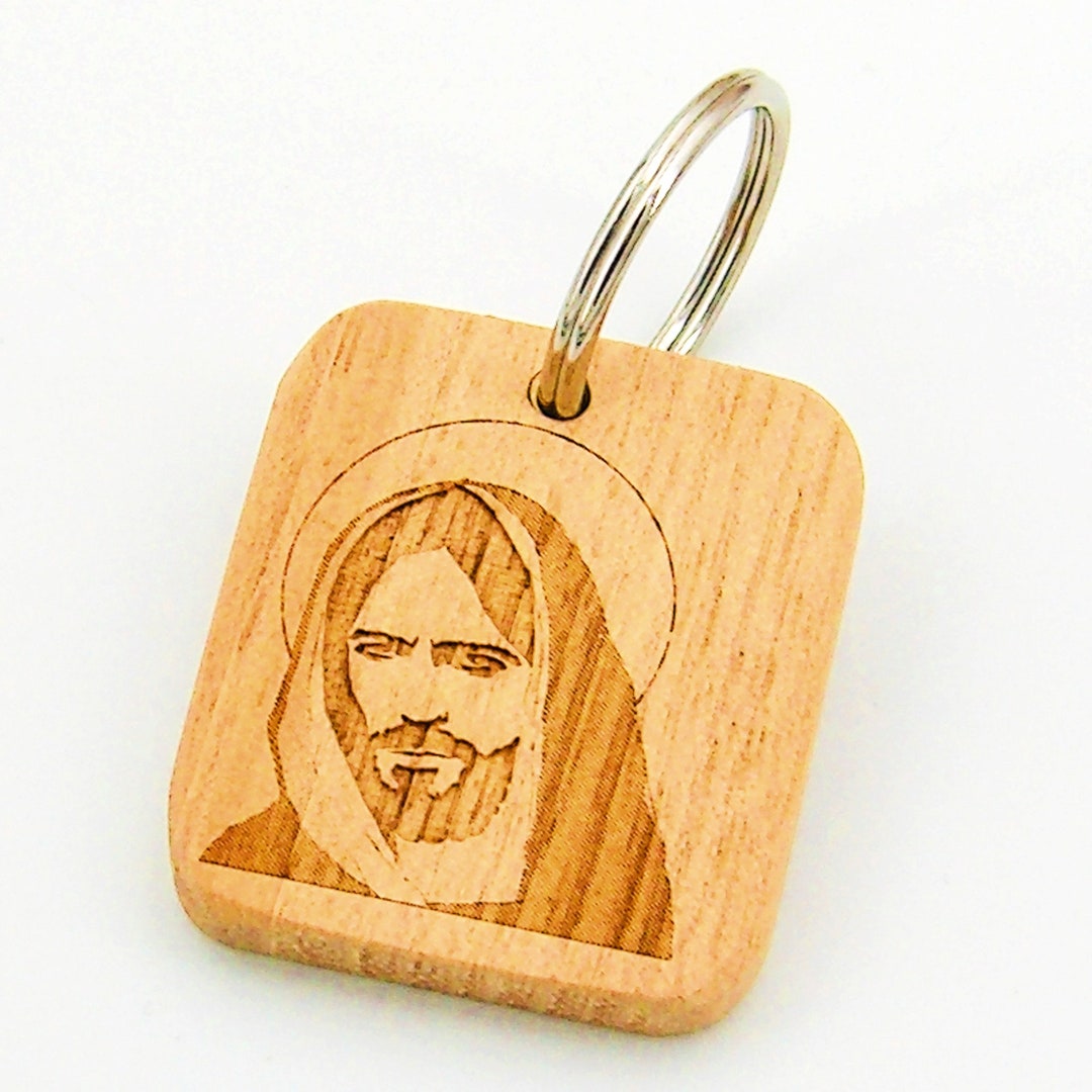 Wood Jesus Key Chain Laser Cut Religious Christian Key Ring - Etsy