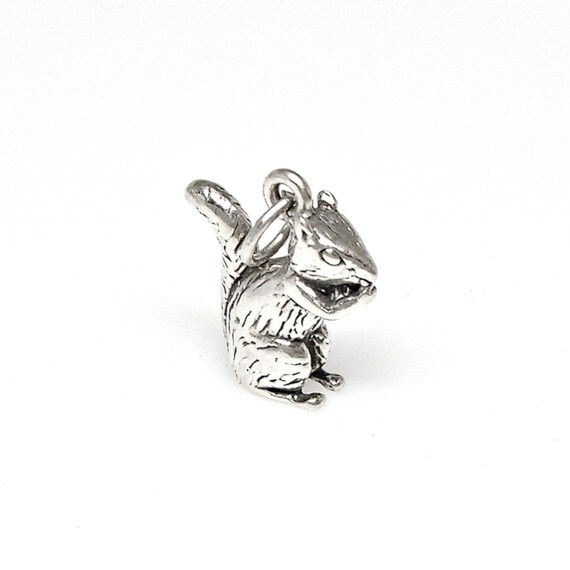 Chipmunk Sterling Silver 3D Forest Animal Charm Pendant or - Etsy