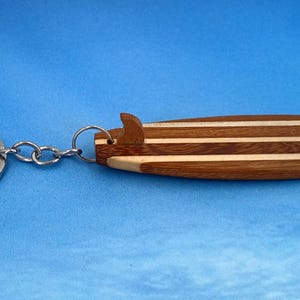 Wood Surfboard SUP Key Chain, Single Fin Tanker Long Board Key Ring ...
