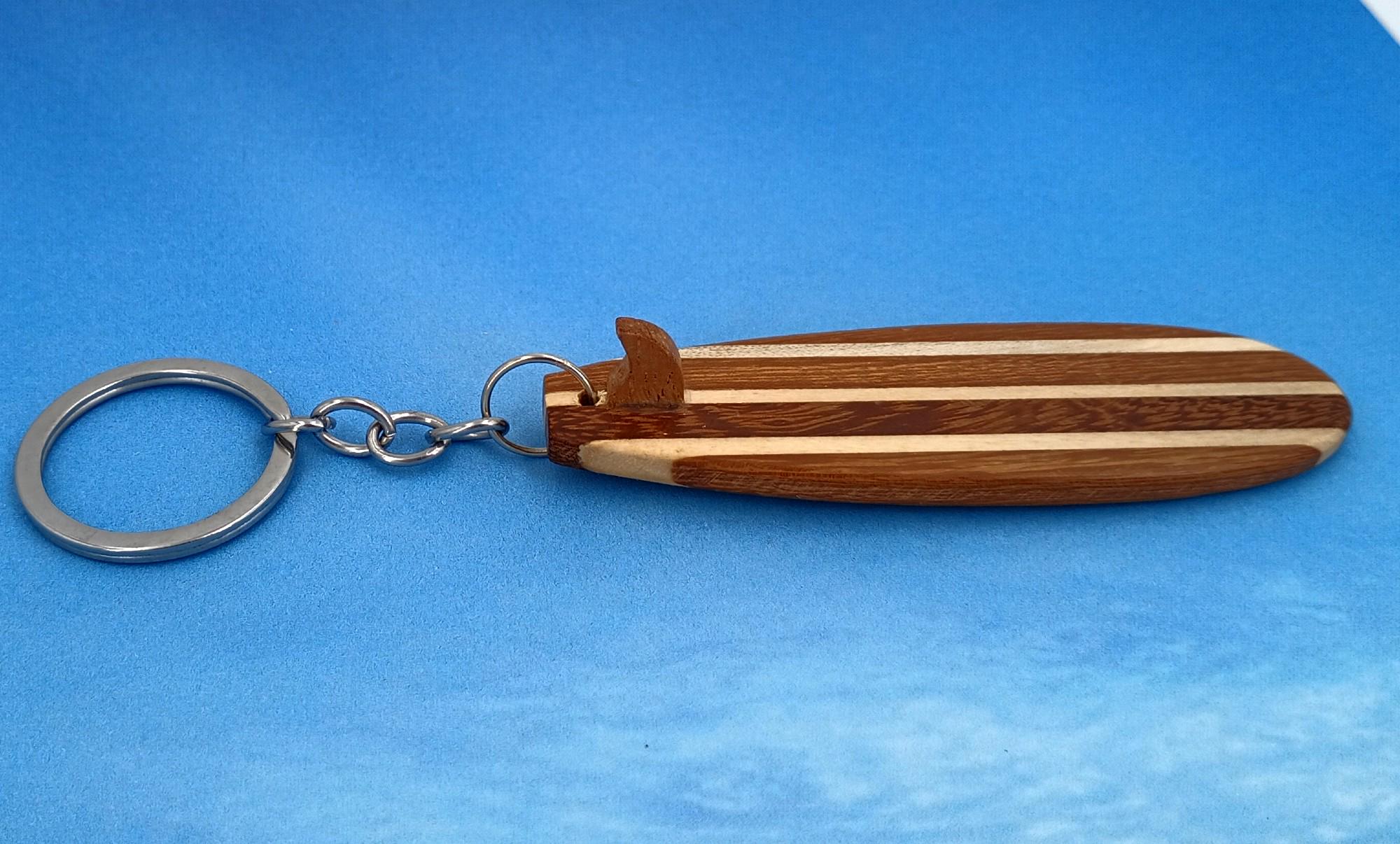 Wood Surfboard SUP Key Chain, Single Fin Tanker Long Board Key Ring ...