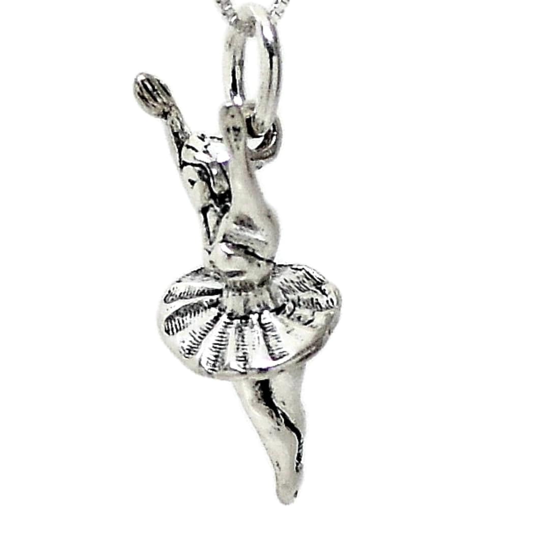 Ballerina Sterling Silver Ballet Dancer Charm Pendant or Necklace 1918 ...