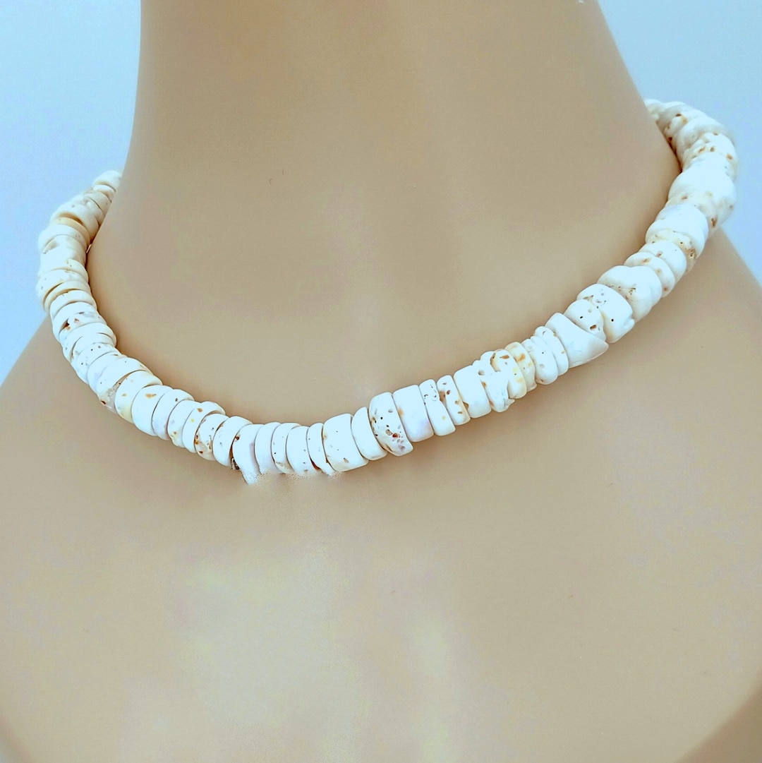 Large Puka Shell Necklace Chunky 12-14mm Real Sea Tumbled Round ...