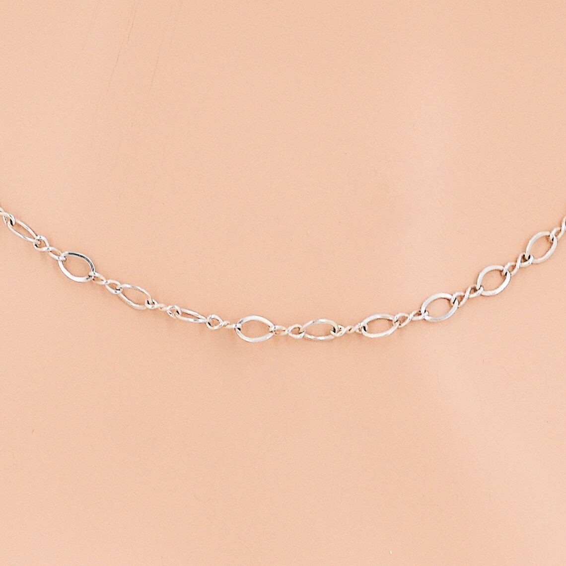 Necklace Sterling Silver 4mm Figure 8 Chain 18 Inches - Etsy