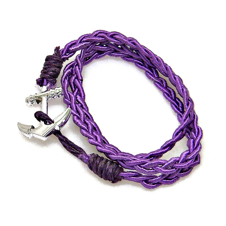 Anchor Bracelet Braided Wrap Around Friendship String Choice | Etsy