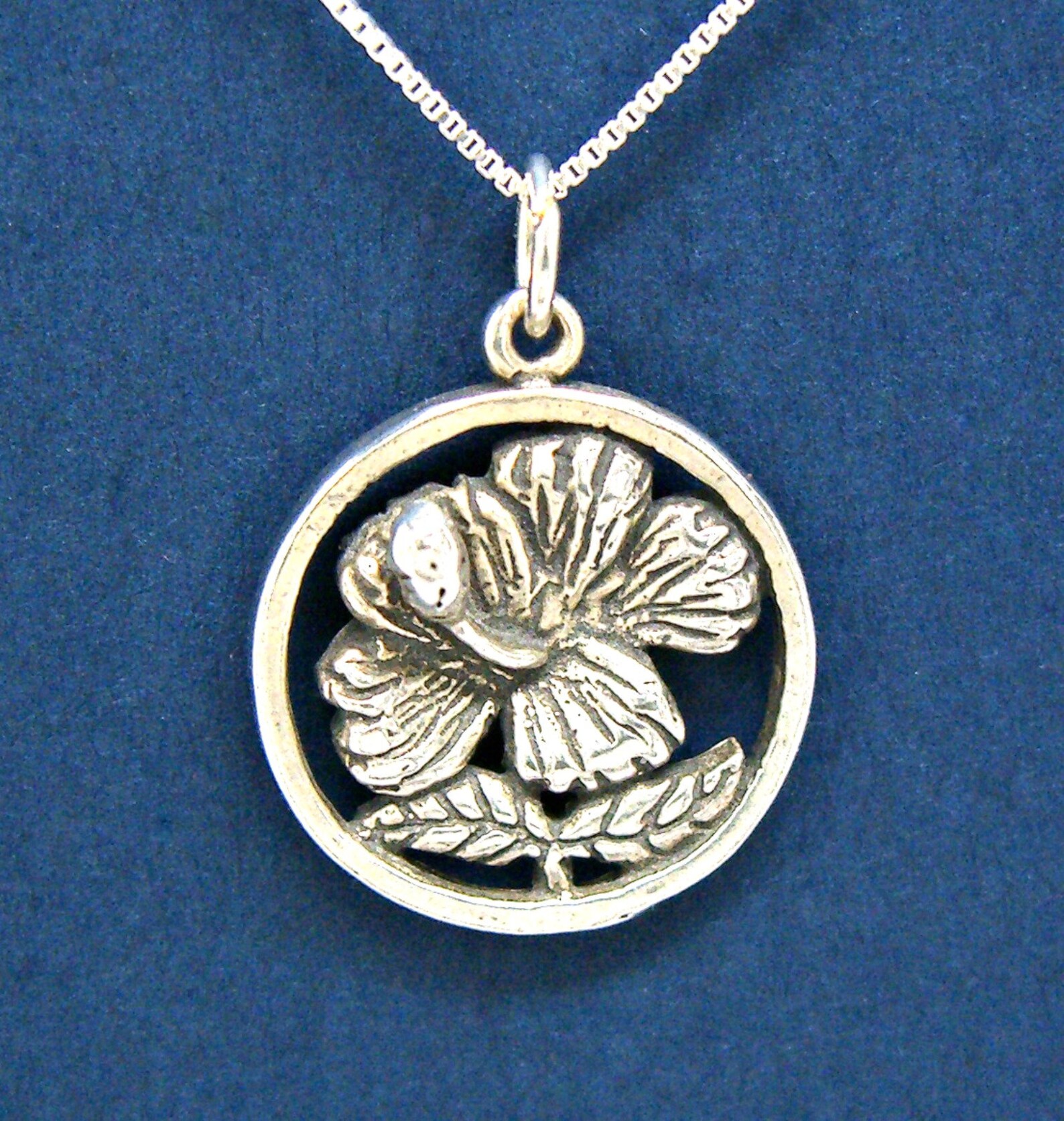 Hibiscus Flower Hawaii Sterling Silver Tropical Charm Pendant 1846X - Etsy