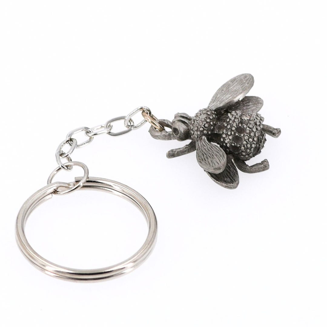 Key Chain, Pewter Honey Bee, Metal Key Ring - Etsy