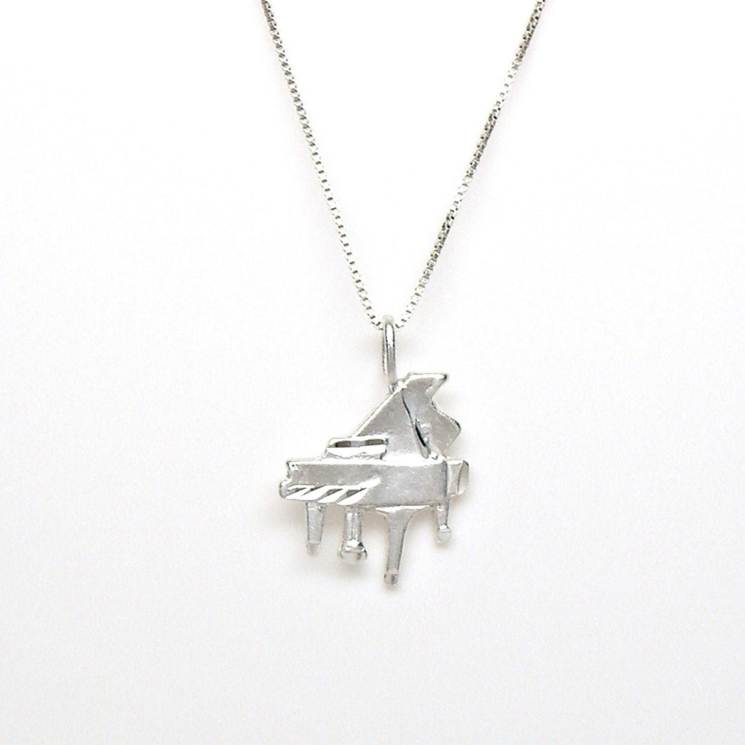 Grand Piano Sterling Silver Music Instrument Charm Pendant or Necklace ...
