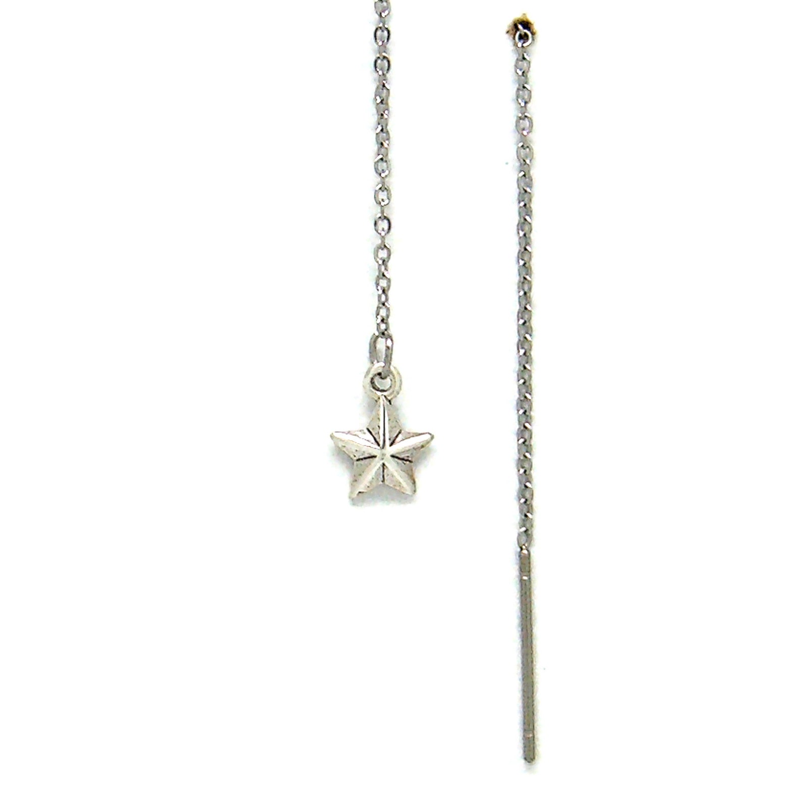 Star Sterling Silver Ear Threads Threader Earrings Pair 4.25 ...