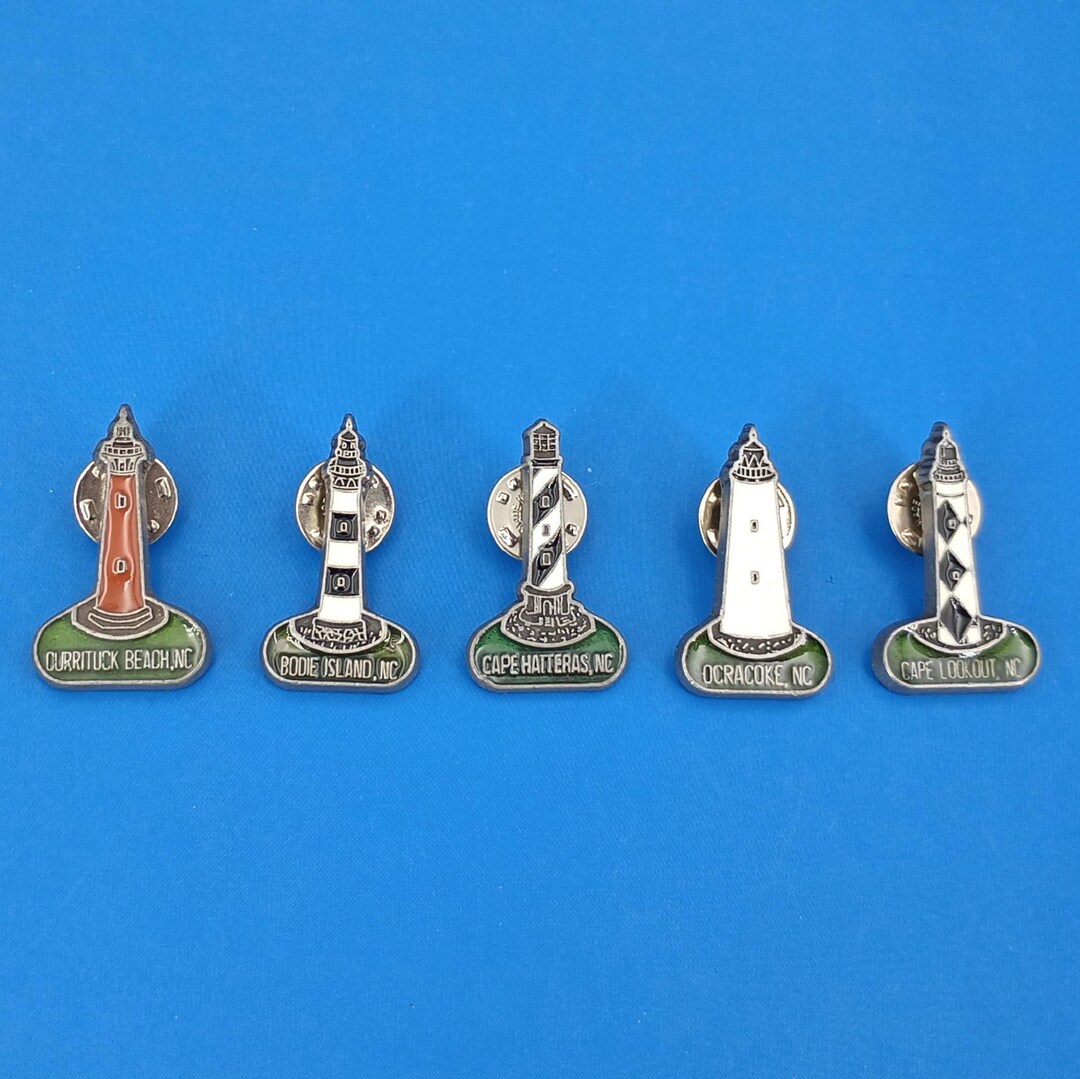 OBX Lighthouse Tac Pins, Outer Banks NC, Hatteras, Ocracoke, Bodie ...