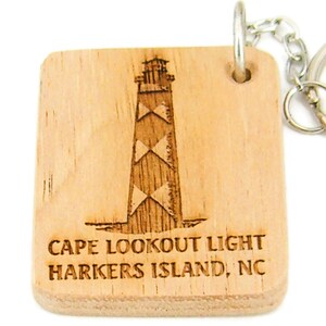 Wood Lighthouse Key Chain, Outer Banks NC Key Ring, Hatteras, Currituck ...