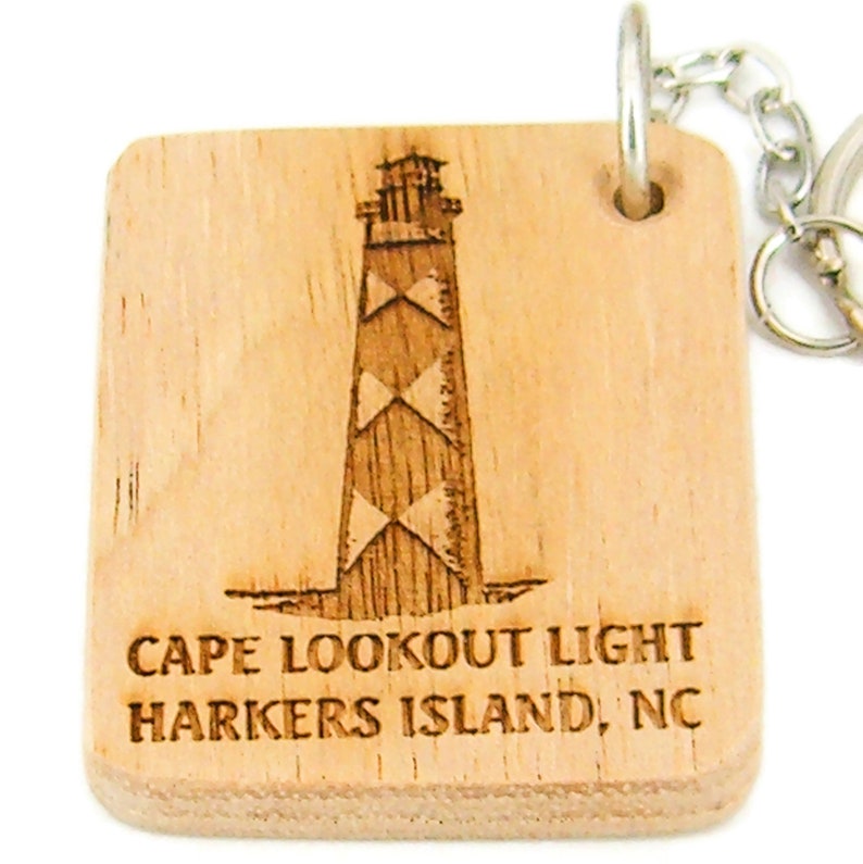 Wood Lighthouse Key Chain Outer Banks North Carolina Key Ring - Etsy