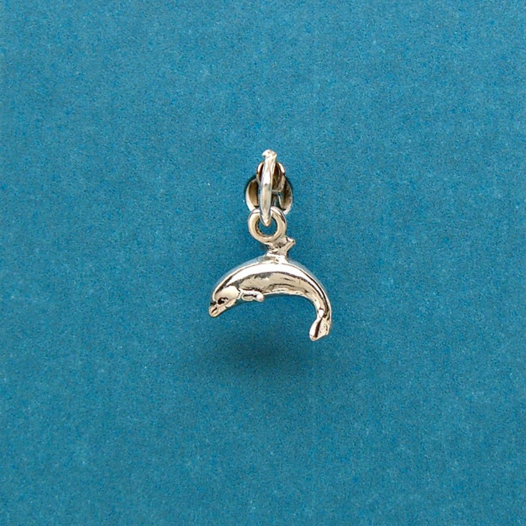 Dolphin Sterling Silver Mini Charm for Bracelet or Anklet: Optional ...