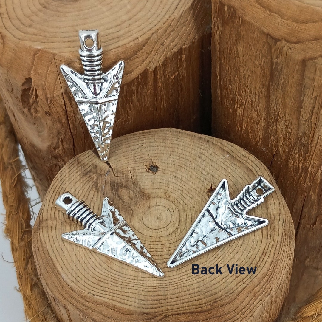 Arrowhead Pendants Silver Charms for Jewelry, Crafts 1, 10, 25, 50 Pcs ...