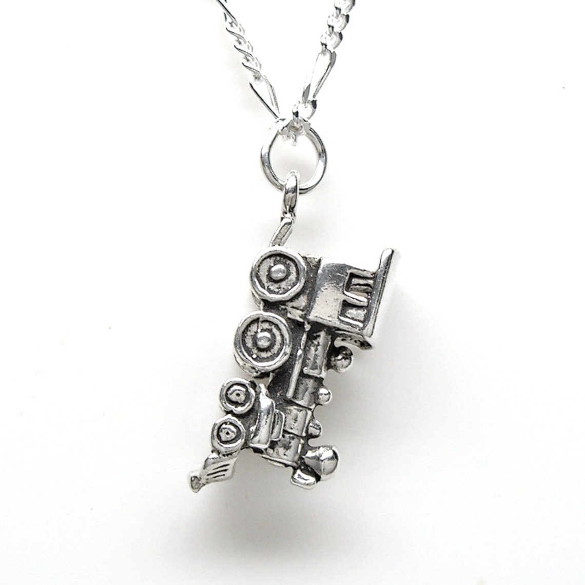 Narrow Gauge Train Engine Locomotive Sterling Silver Pendant Charm or ...