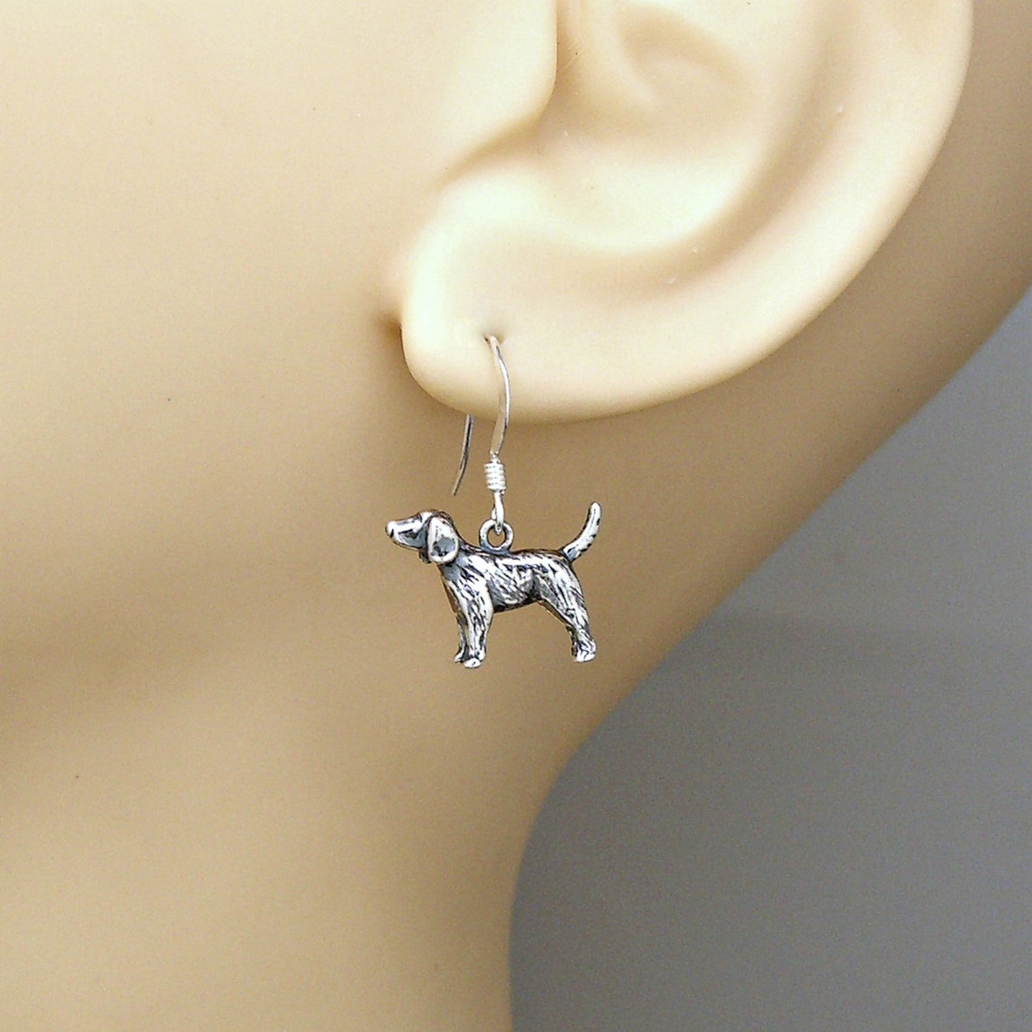 Beagle Sterling Silver Earrings Pet Dog Dangle Ear Wires 2237 | Etsy