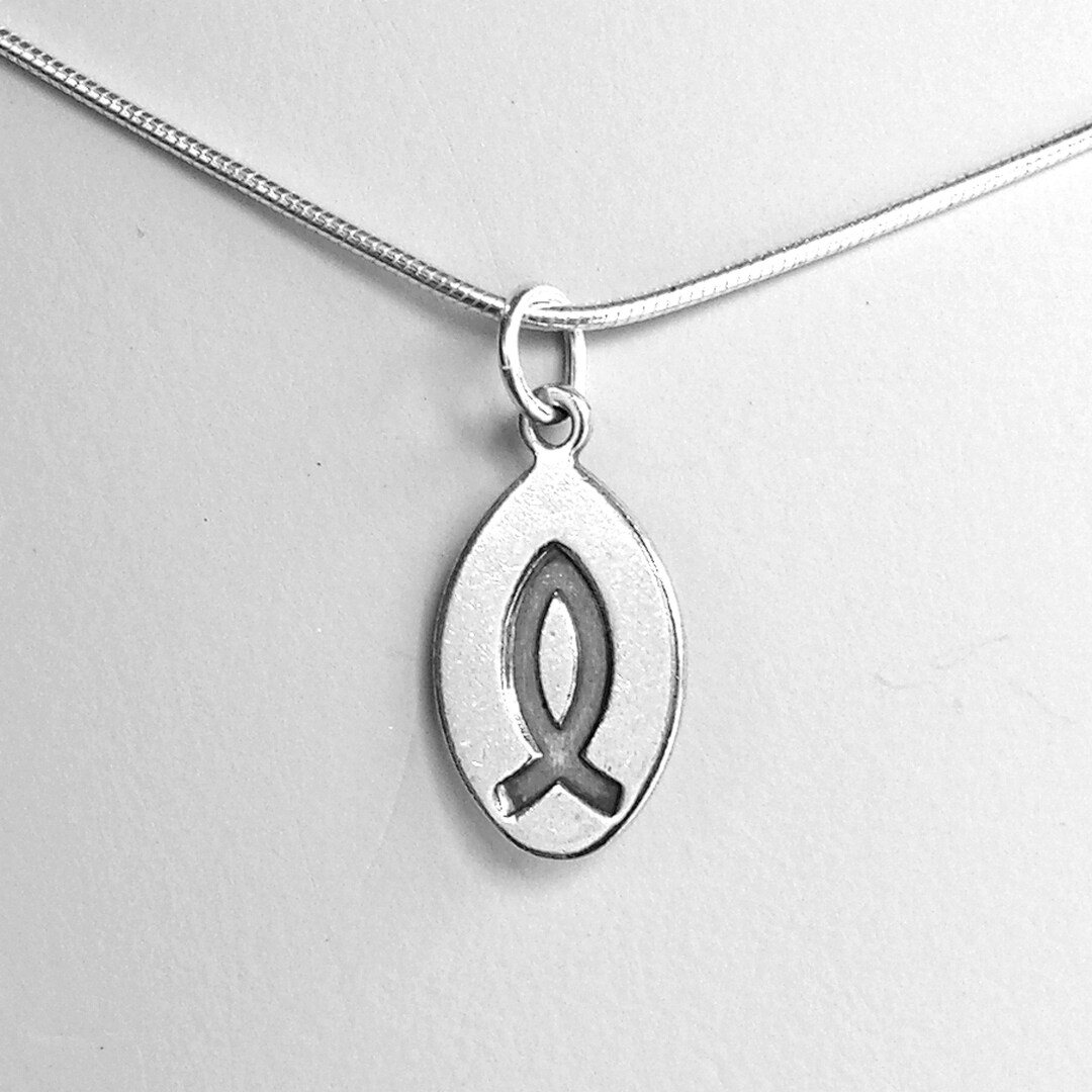 Christian Fish Sterling Silver Religious Pendant Charm or Neckalce 1898 ...