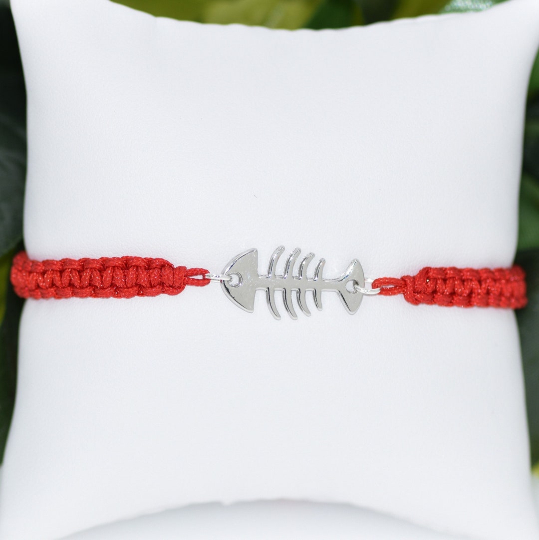Fish Bones Bracelet Adjustable Braided Cord 5 to 9 Inches Choice of 18 ...
