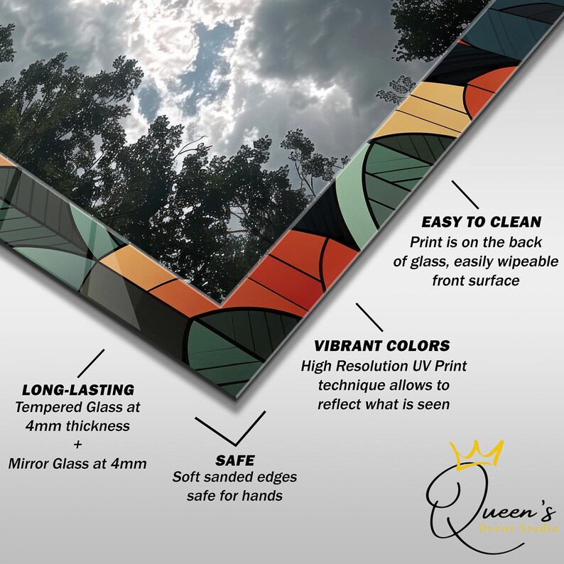 Chic Tempered Glass Mirror Wall Decor Ideal for Bedroom, Bathroom ...