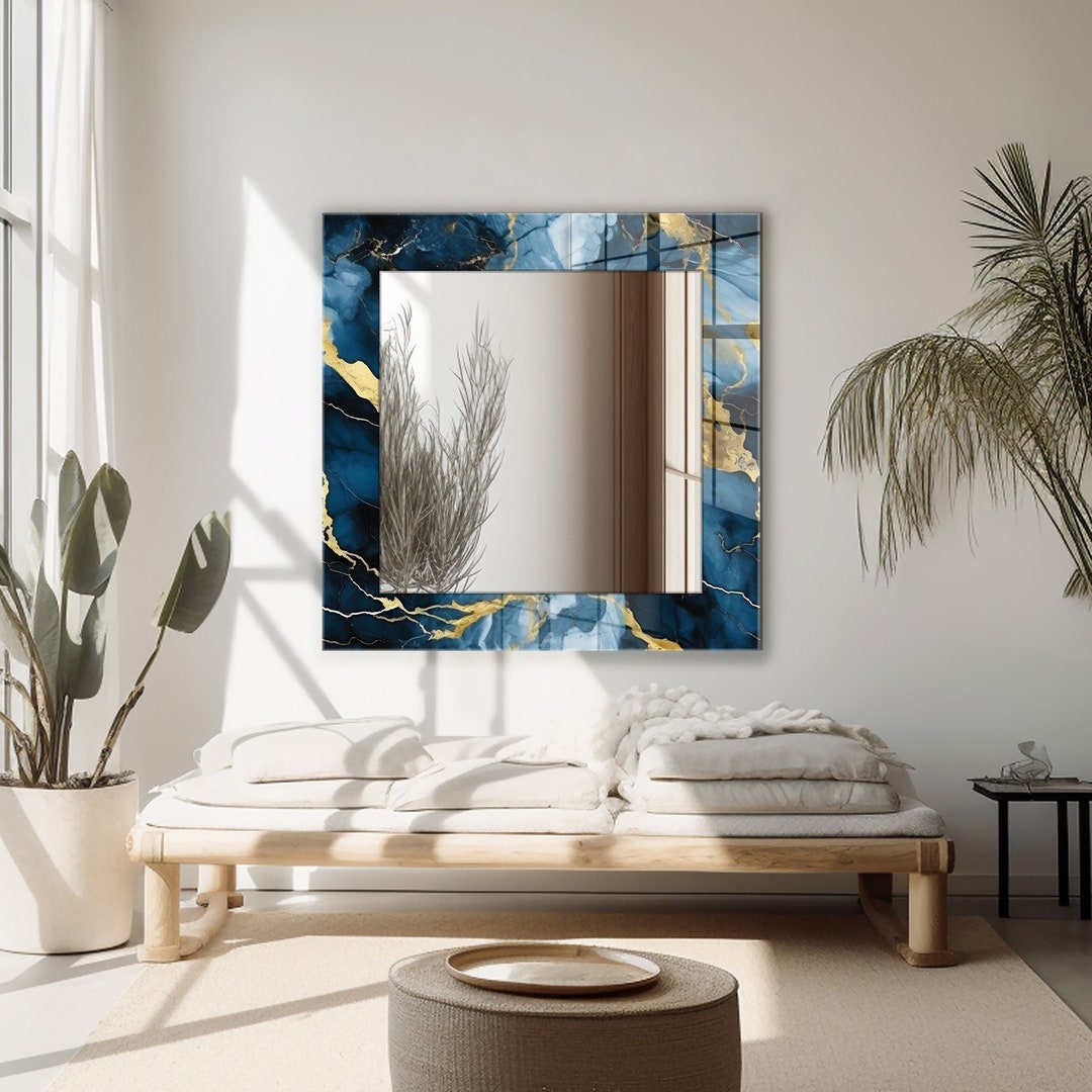 Blue Marble Theme Mirror Wall Decor, Mirror for Bathroom, Living Room ...