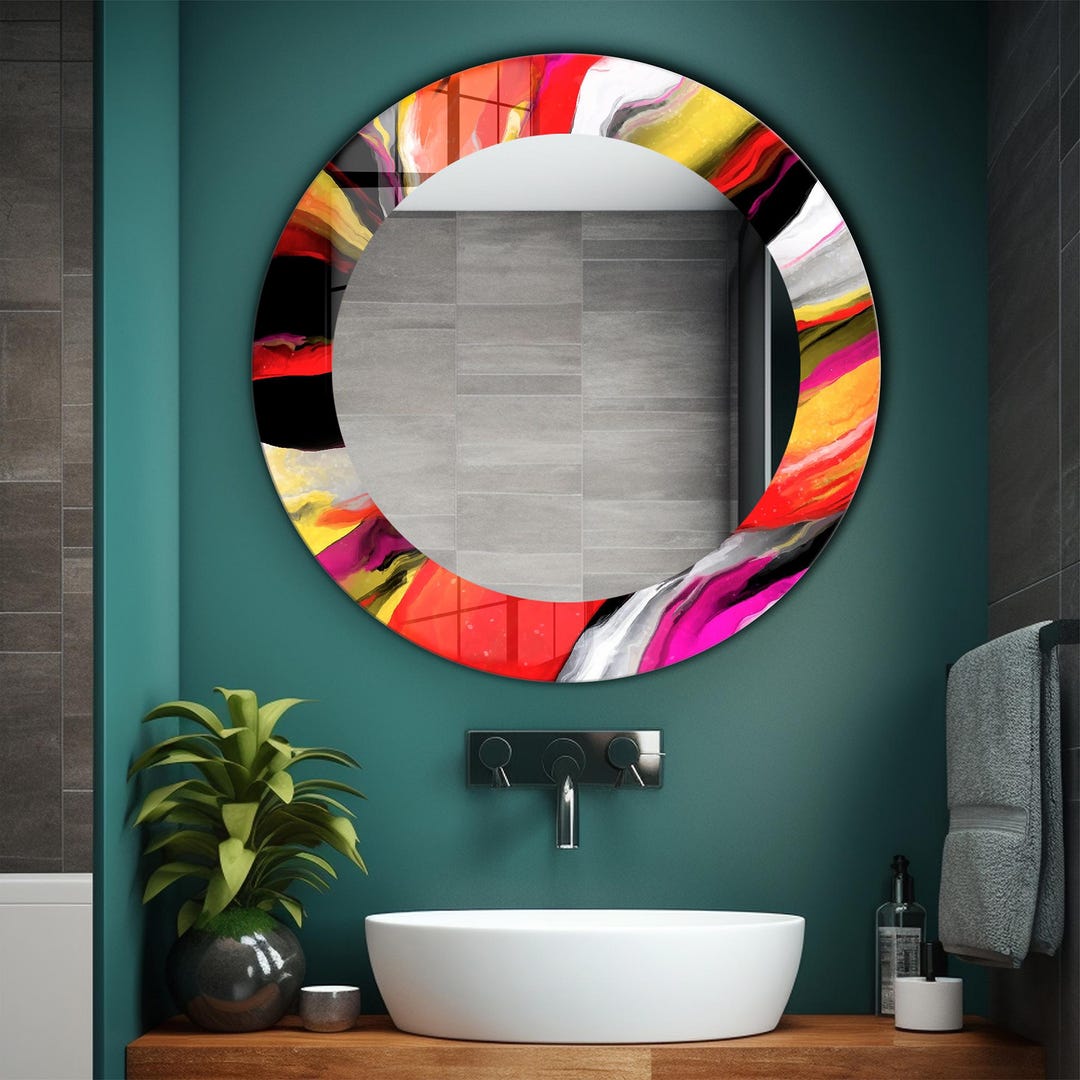 Elegant Tempered Glass Mirror Wall Decor for Bathroom & Vanity ...