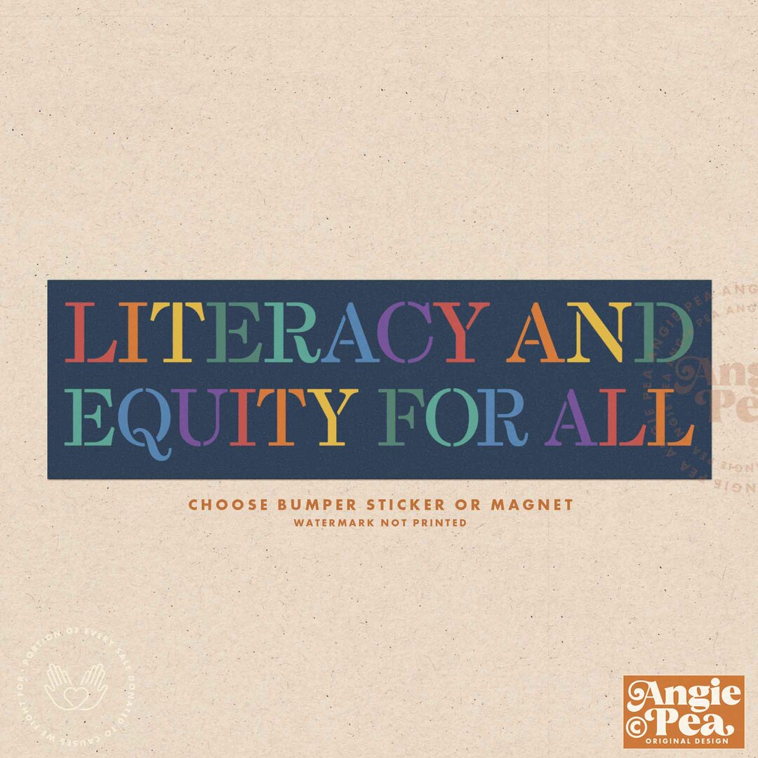 Reading Sticker, Library Bumper Sticker or Magnet, Literacy and Equity ...