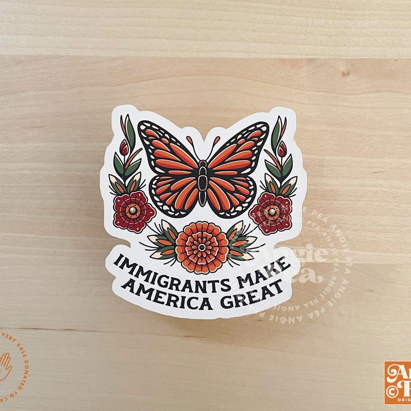 Sticker Monarch Immigrant - Etsy
