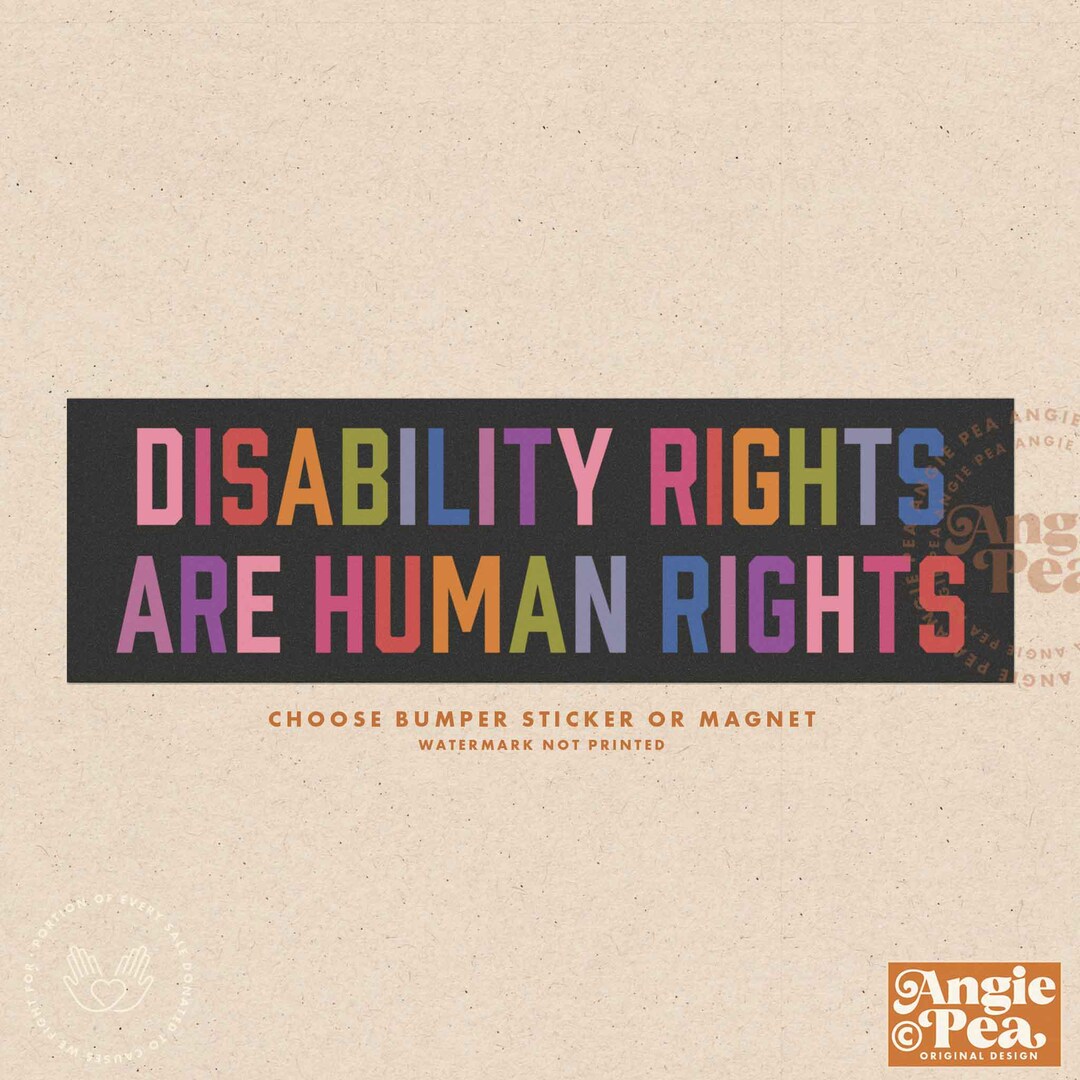 Disability Rights Are Human Rights, Disability Rights Sticker or Magnet ...