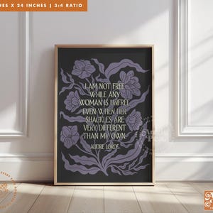 Feminist Wall Art, I Am Not Free While Any Woman is Unfree - Etsy