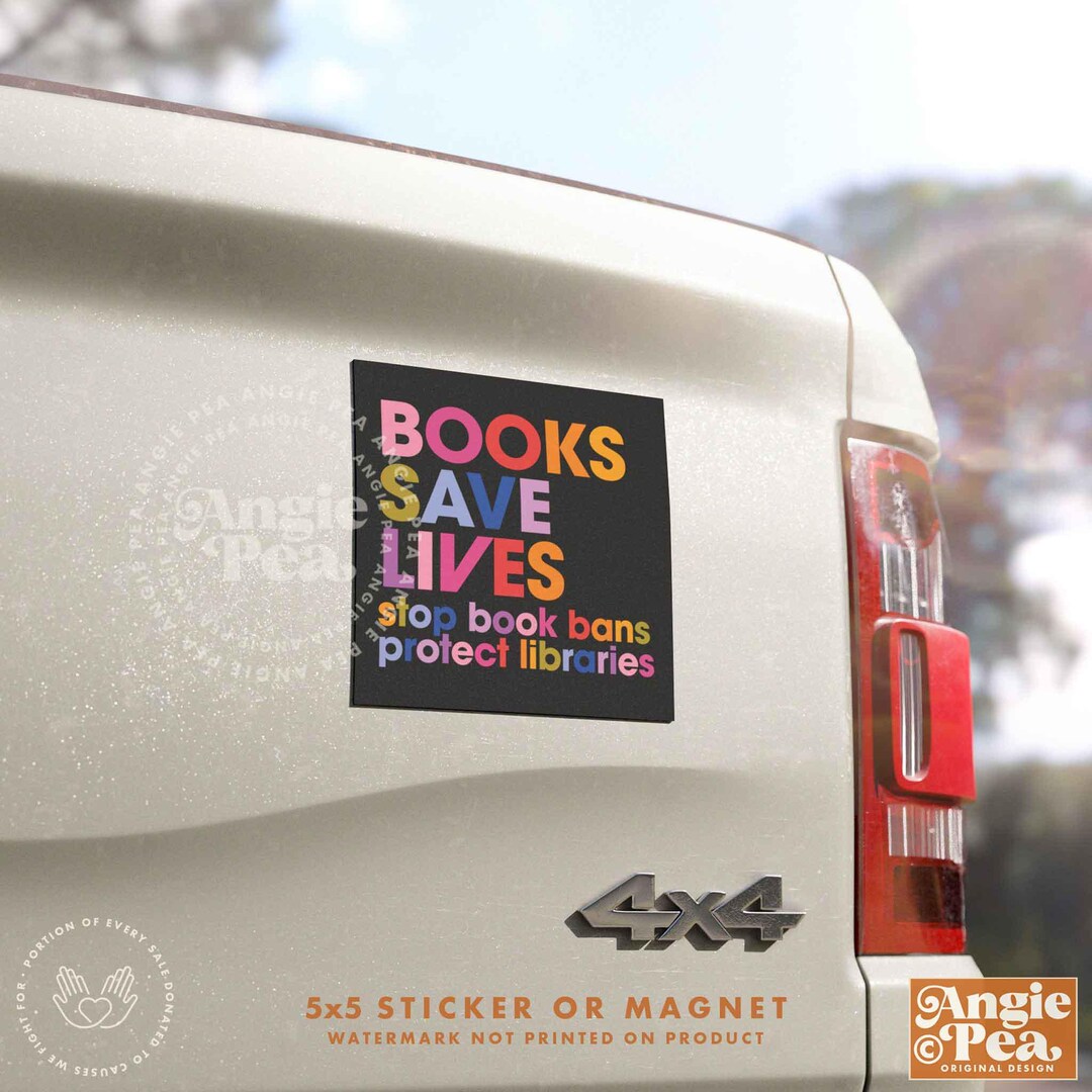 Books Save Lives Sticker or Magnet, Librarian Car Sticker, Library ...