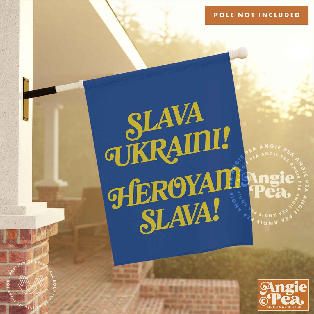 Slava Ukraini Heroyam Slava Flag, Ukraine Flag, We Stand With Ukraine ...