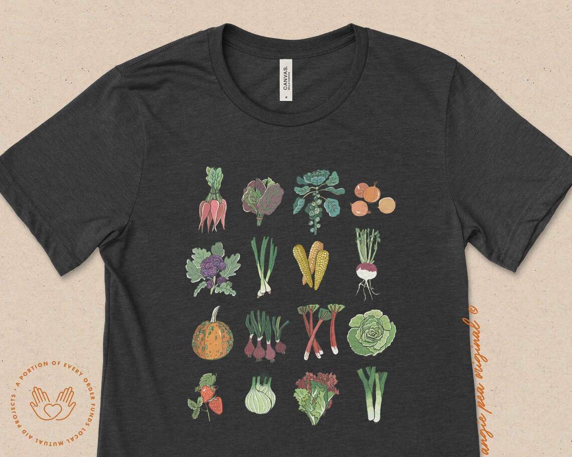 Vegetable Shirt Veggie Cottagecore Shirt Organic Vegan - Etsy