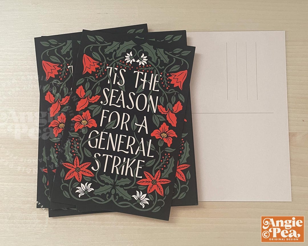 General Strike Christmas Postcard, General Strike Postcard, Political ...