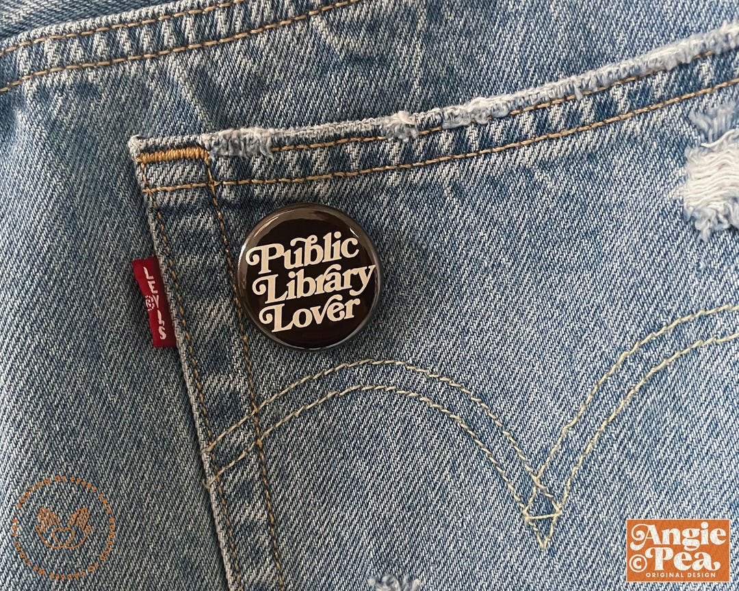 Public Library Pin-back Button, Support Public Libraries Pin - Etsy