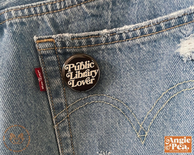 Public Library Pin-back Button, Support Public Libraries Pin - Etsy