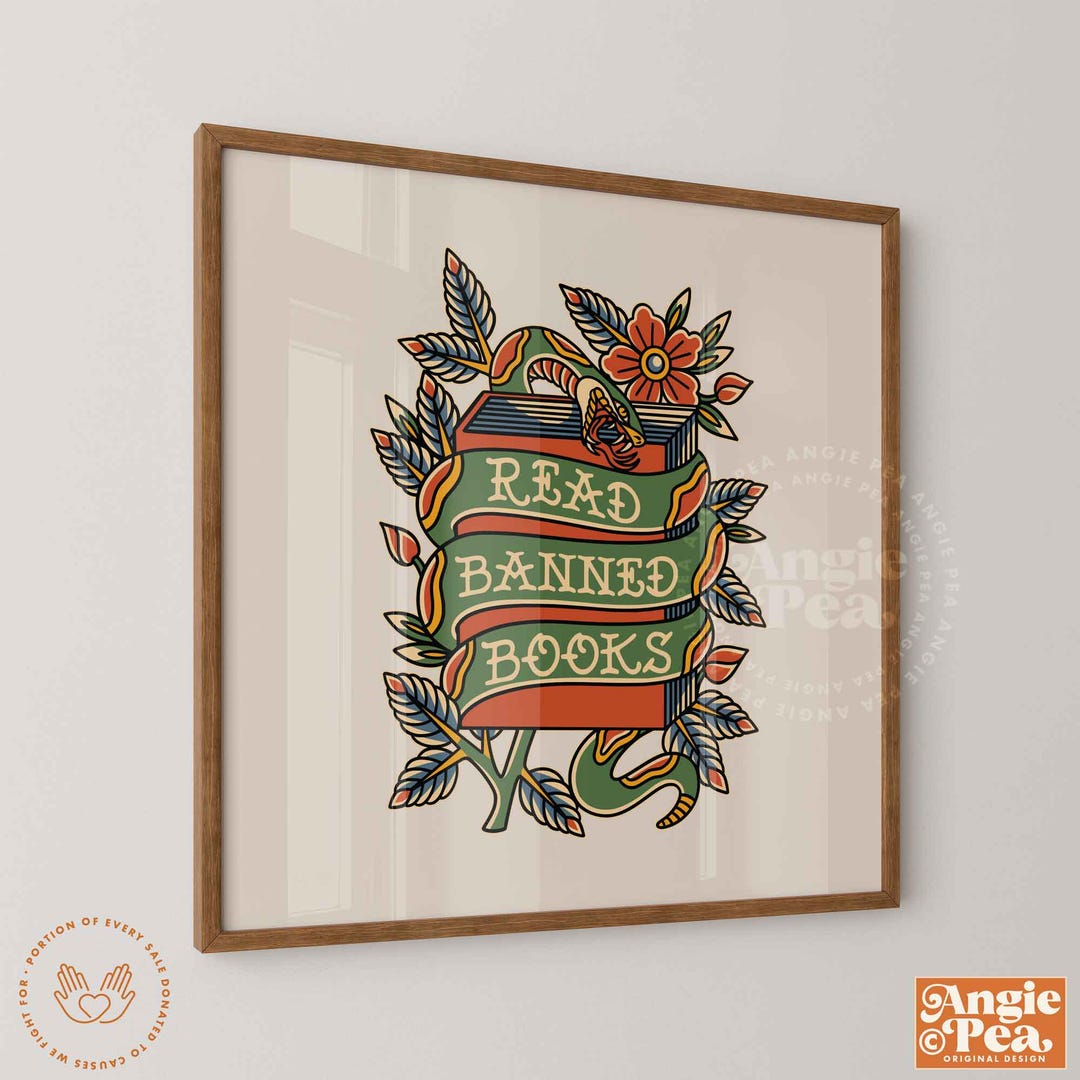 Reading Print, Read Banned Books Poster, Library Print - Etsy