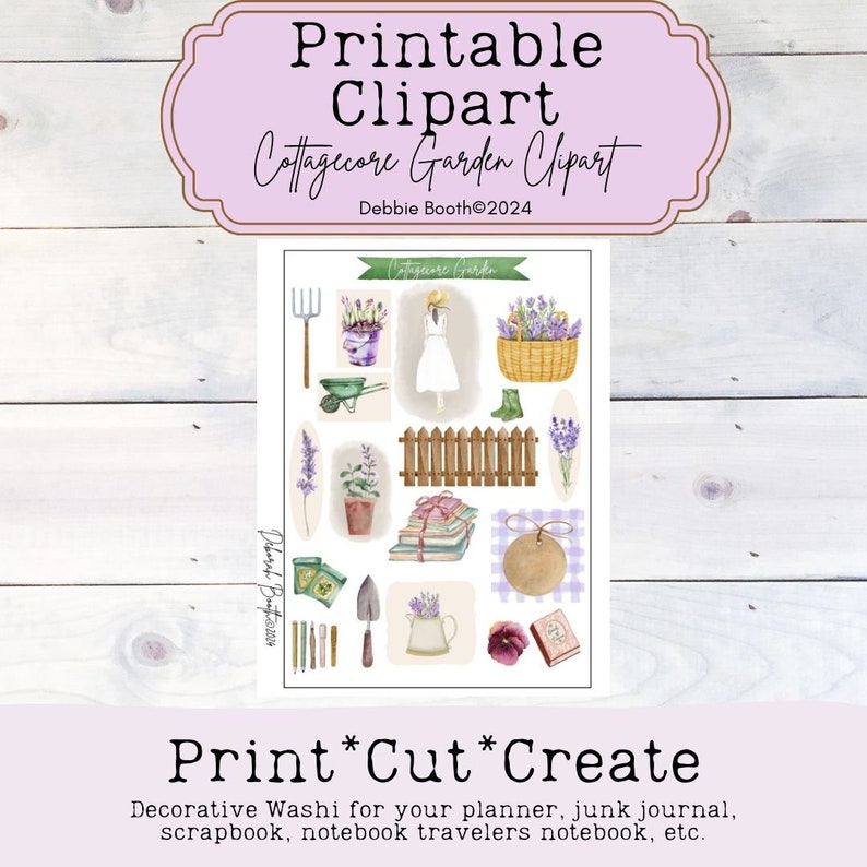 Cottagecore Garden Clipart | Watercolor Ephemera (digital Download) - Etsy