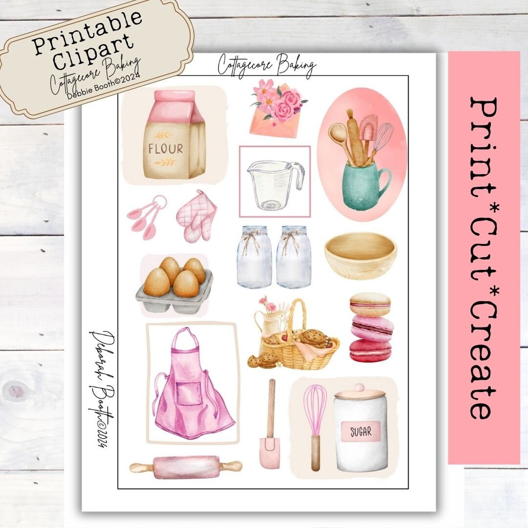Cottagecore Baking Clipart Bundle | Print Cut Create | Digital Download ...