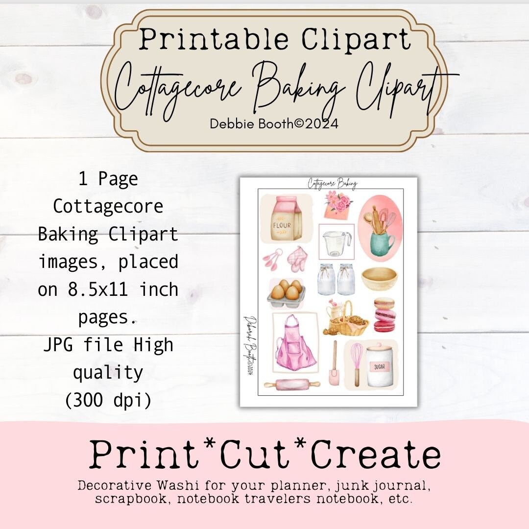 Cottagecore Baking Clipart Bundle | Print Cut Create | Digital Download ...