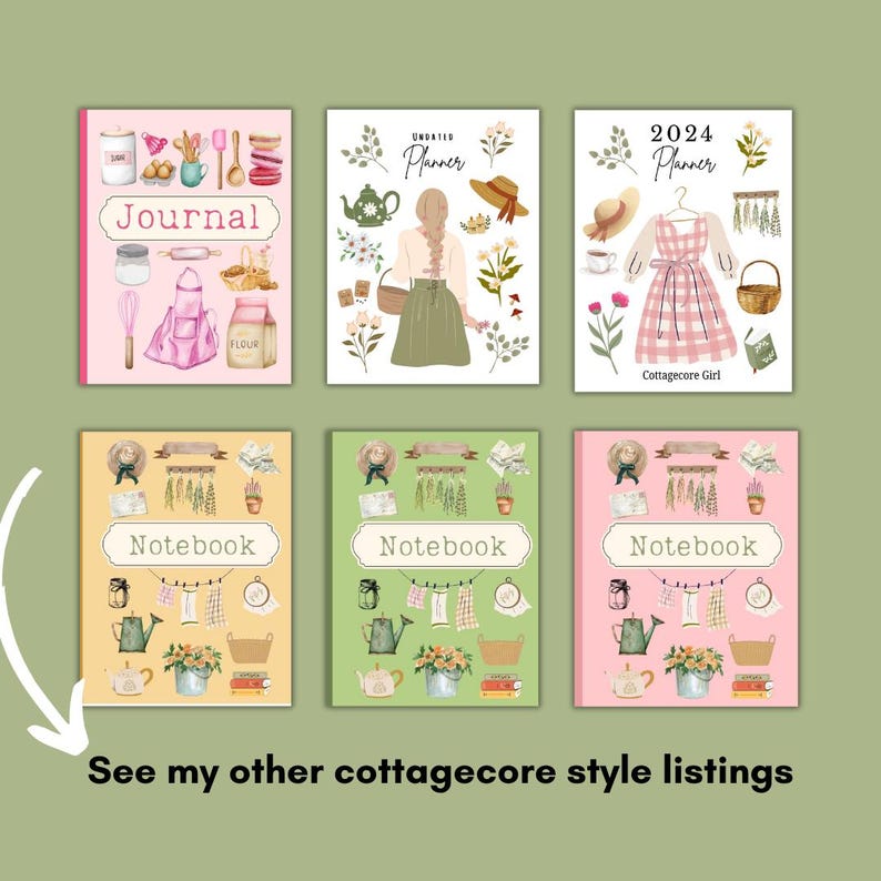 Planner Cottage Style Printable UNDATED PLANNER, Girl Florals Monthly ...