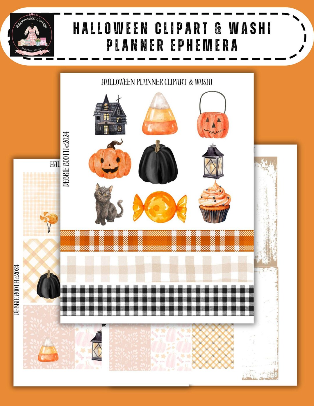 Halloween Planner Clipart and Washi | Planner | Ephemera | Printable ...