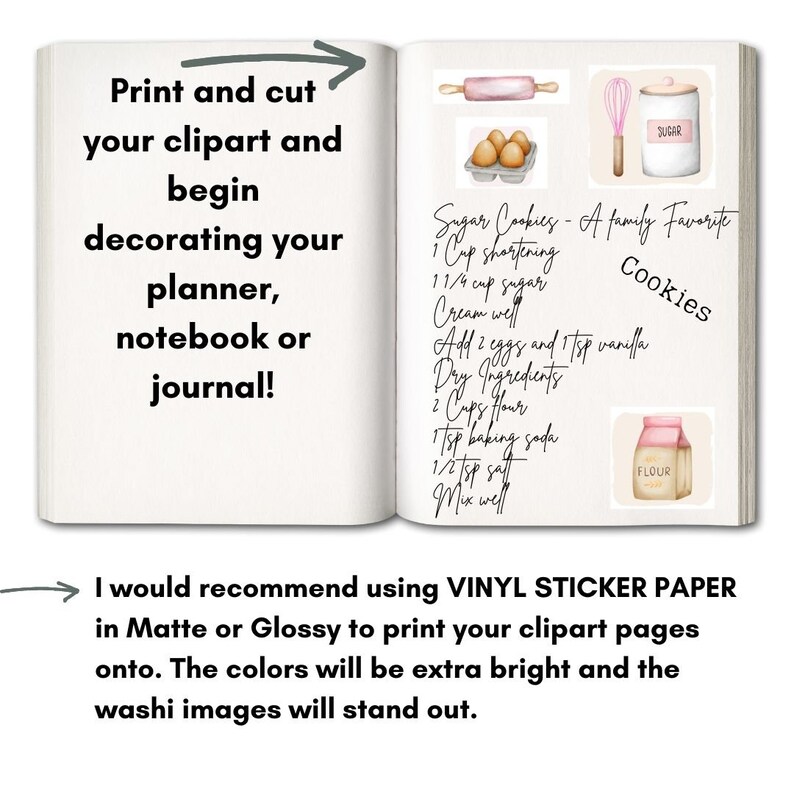 Cottagecore Baking Clipart Bundle | Print Cut Create | Digital Download | Printable Clipart ...