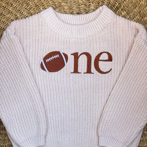 Baby "first Year Down" Custom Birthday Sweater - Football Themed First ...